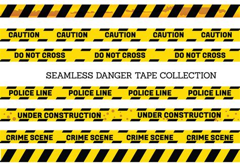 Vector Set Of Seamless Danger And Caution Tapes 144650 Vector Art At Vecteezy