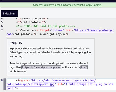 Learn Html By Building A Cat Photo App Step 15 Html Css The