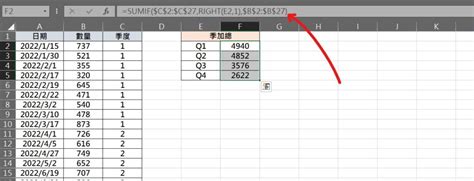 【教學】excel 如何將資料依照季度進行加總？超簡單二步驟學會！ Jafns Note
