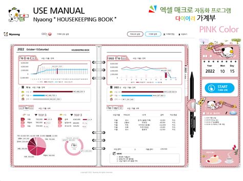 냐옹가계부 엑셀 매크로 자동화 프로그램 크몽
