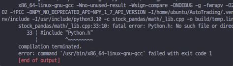 Error Command X8664 Linux Gnu Gcc Failed With Exit Status 1 해결