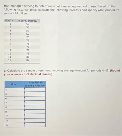 Solved Your Manager Is Trying To Determine What Forecasting