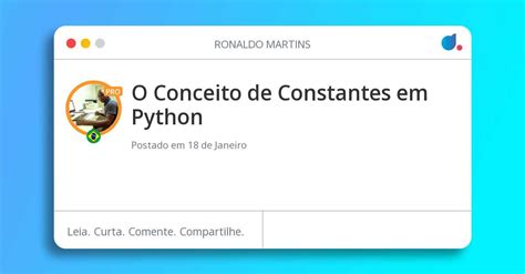 O Conceito De Constantes Em Python