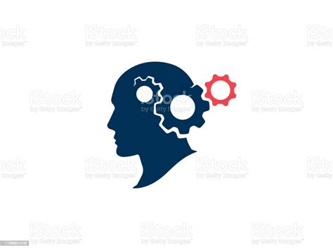 사고 프로세스 벡터 그림 기어와 실루엣 인간의 머리 전략적 사고 와 계획 개념 개념에 대한 스톡 벡터 아트 및 기타 이미지