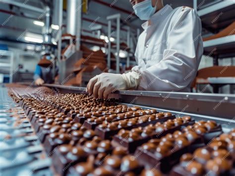 Worker On Conveyor Belt Premium Ai Generated Image