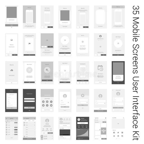 E Mail Mobile App Ui Ux And Gui Template Layout Stock Illustration Illustration Of Company