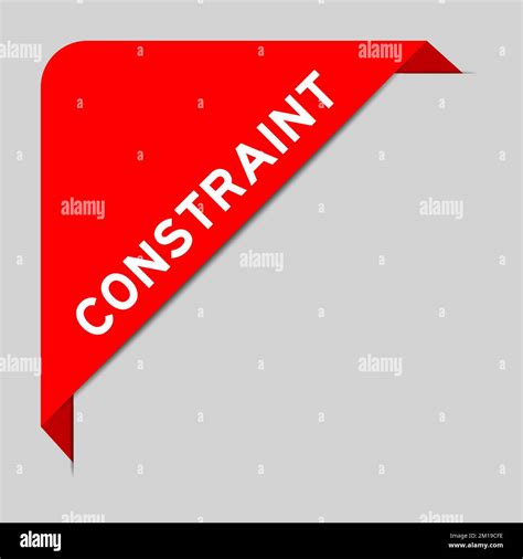Red Color Of Corner Label Banner With Word Constraint On Gray