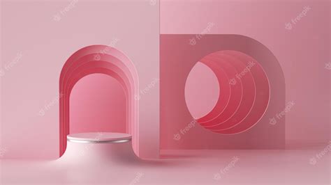 Premium Photo 3d Render Abstract Minimal Architectural Background