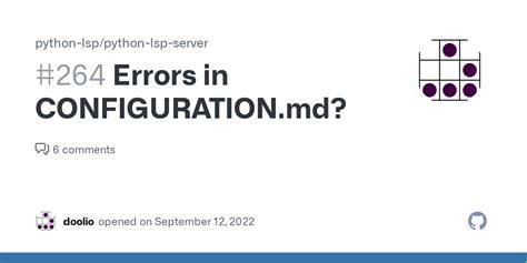Errors In Configurationmd · Issue 264 · Python Lsppython Lsp Server · Github