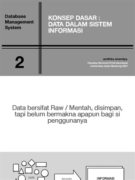 Dbms 2021 2 Konsep Data Dalam Sistem Informasi Pdf