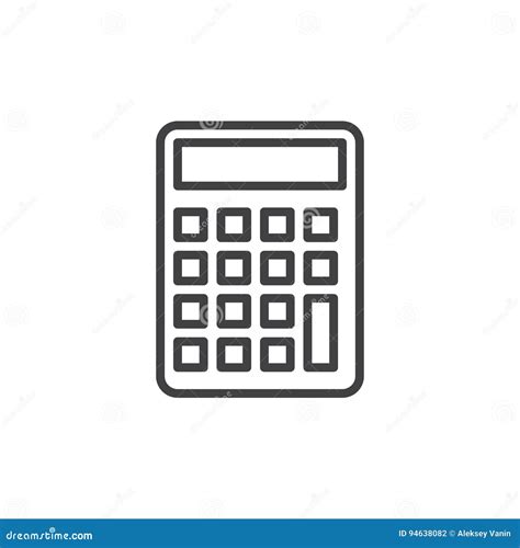 Calculator Line Vector Icons And Signs Compute Math Calculate Count Sum Calculating