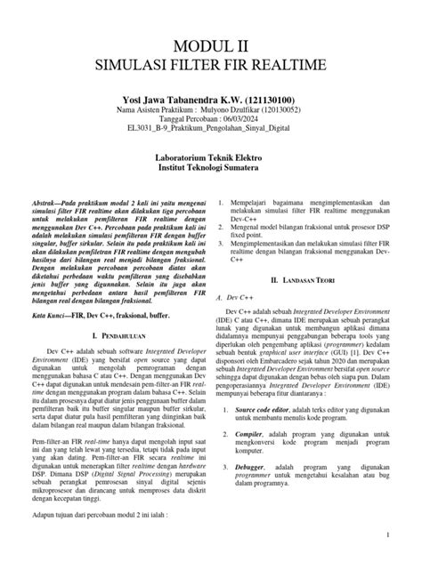 simulasi filter fir realtime pdf