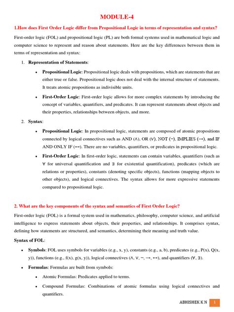 Ai Assignment Pdf First Order Logic Interpretation Logic