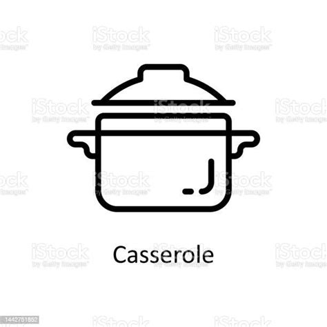 캐서롤 벡터 개요 아이콘 디자인 그림입니다 흰색 배경에 하우스키핑 기호 Eps 10 파일 가정 생활에 대한 스톡 벡터 아트 및 기타 이미지 가정 생활 가정 주방