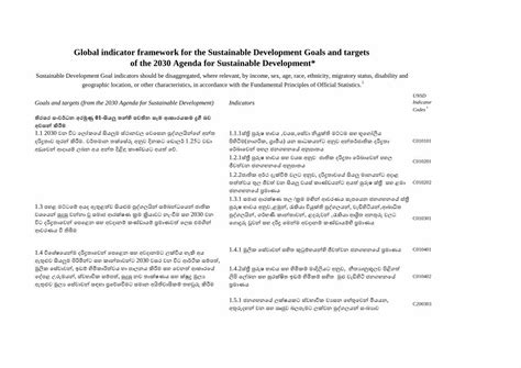 Pdf Global Indicator Framework For The Sustainable Development