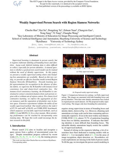 Pdf Weakly Supervised Person Search With Region Siamese Networks Dokumentips