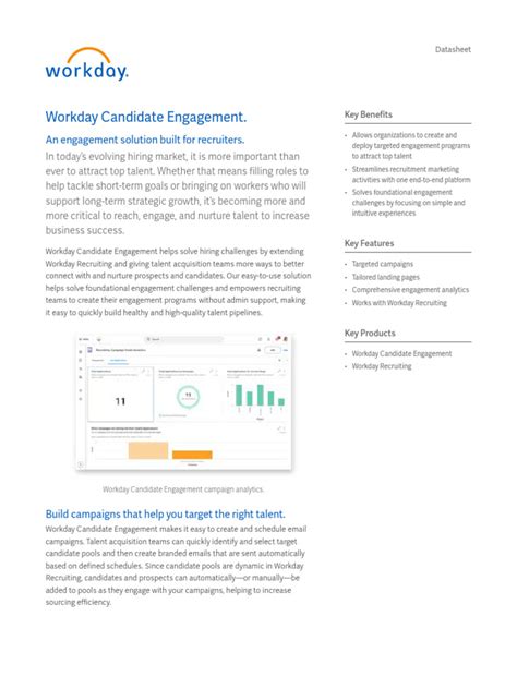 Workday Exhibit Candidate Engagement Datasheet Enus Web Pdf Analytics Recruitment