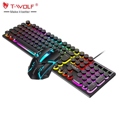 Combo Of Gaming Mouse And Keyboard T WOLF TF 270 RGB LED Backlight USB Mechanical Gaming