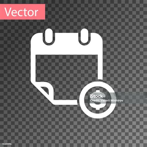흰색 금융 달력 투명 한 배경에 고립 된 아이콘입니다 연간 지불 일 월별 예산 계획 고정 기간 개념 대출 기간 벡터 일러스트