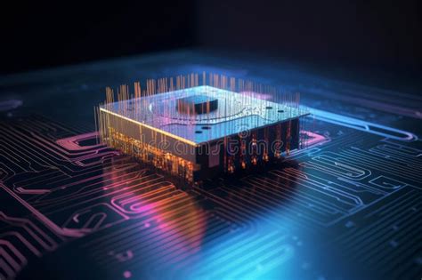 Quantum Computer Of Glowing Qubits Abstract Concept Supercomputers