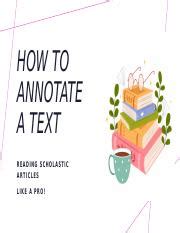 Mastering Text Annotation Scholastic Articles Demystified Course Hero