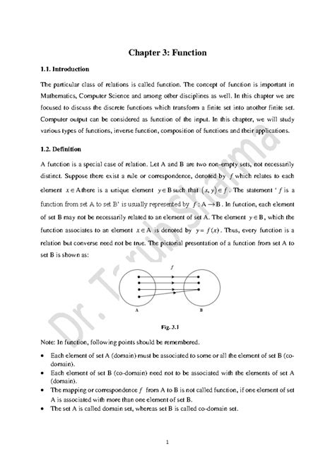 Function Notes Math I Need Chapter 3 Function Introduction The