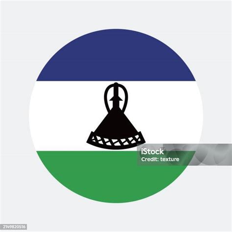 레소토 국기입니다 레소토 서클 플래그입니다 원형 아이콘입니다 둥근 깃발 표준 색상 디지털 일러스트레이션 컴퓨터 일러스트레이션 벡터 일러스트 레이 션입니다 0명에 대한 스톡