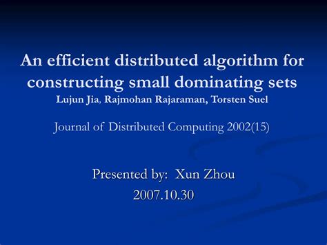 Ppt Cs590a Distributed Network Algorithms Prof Gopal Pandurangan
