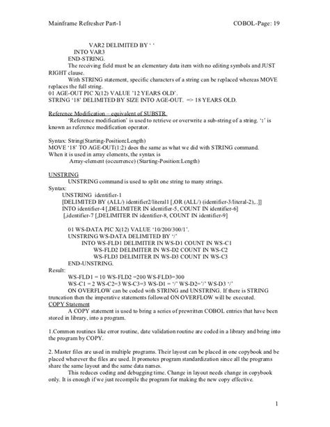 What Is Reference Modification In Cobol Mainframe Forum Nail Cobol