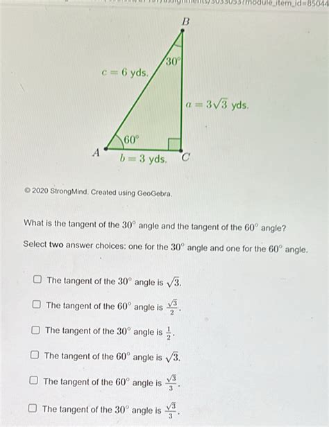 Solved N Nts 3033053module Item Id 85044 2020 Strongmind Created Using Geogebra What Is The