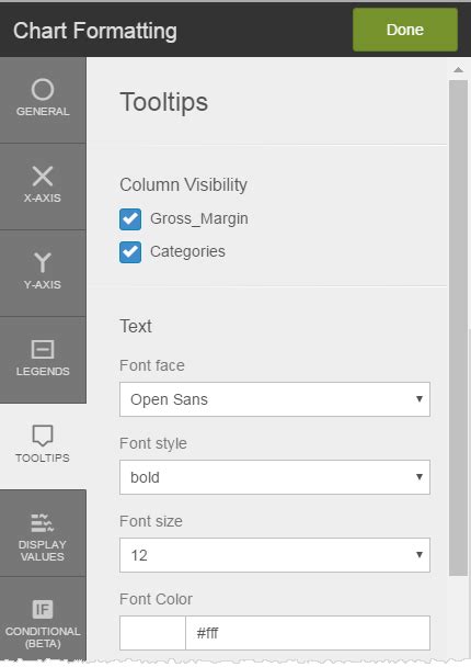 Formatting Visualizer Charts