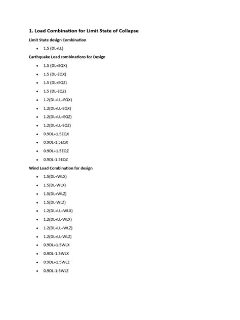 Load Combinations As Per Is 456 Pdf Civil Engineering Applied And Interdisciplinary Physics