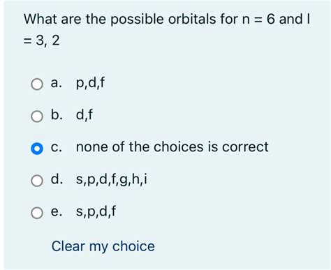 Solved What Are The Possible Orbitals For N And I Chegg Com