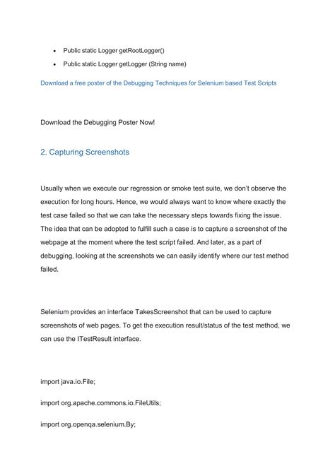 Different Techniques Of Debugging Selenium Based Test Scriptspdf