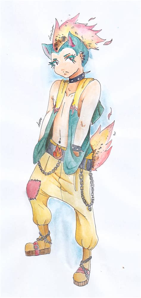 Quilava 156 Gijinka By Gidan Kuroki On Deviantart