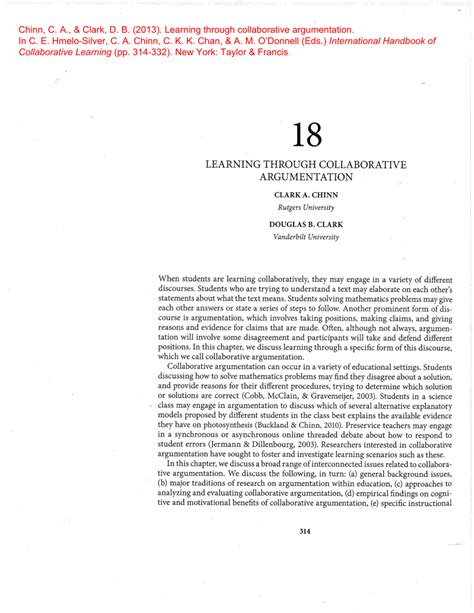 Pdf Learning Through Collaborative Argumentation