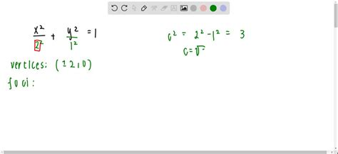 SOLVED Graphing Ellipses An Equation Of An Ellipse Is Given A Find The Vertices Foci And