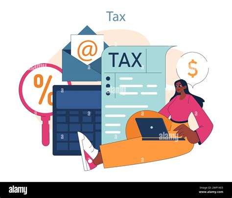 Digital Tax Management Simplified A Confident Woman Efficiently Organizes Her Tax Documents