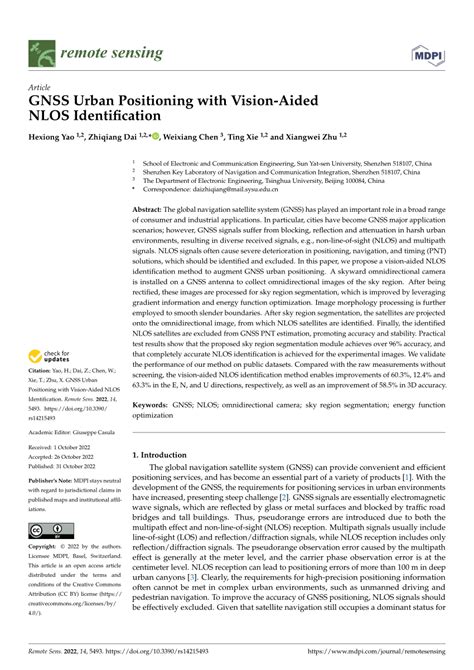 Pdf Gnss Urban Positioning With Vision Aided Nlos Identification