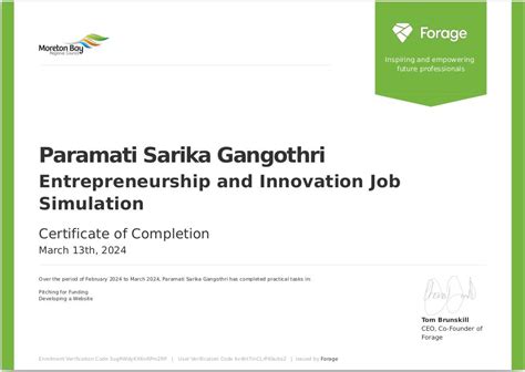 Finished An Entrepreneurship And Innovation Simulation At Forage Sarika Gangothri Posted On