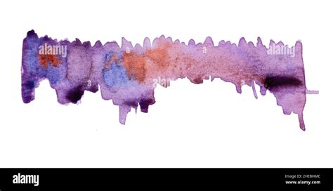 Border Of Abstract Purple Violet Watercolor Paper Textured Illustration For Grunge Templates