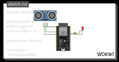 Ultrasonicdistancesensor Wokwi Esp32 Stm32 Arduino Simulator