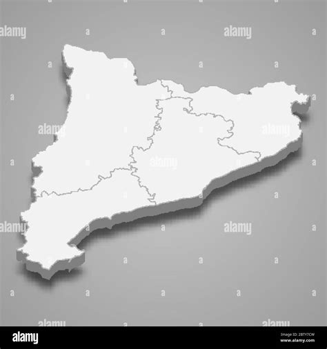 Mapa 3d De Cataluña Es Una Región De España Imagen Vector De Stock Alamy