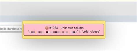 Phpmyadmin 1054 Unknown Column In Order Clause ⋆ împușcătura