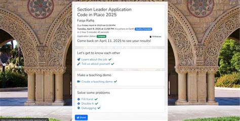 Code Codeinplace Stanforduniversity Sectionleader Teachingopportunity Faiqa Rafiq