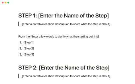Standard Operating Procedure SOP Notion Template
