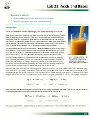 Lab 23 Acids Bases Lab 23 Acids And Bases Concepts To Explore Understand The Properties