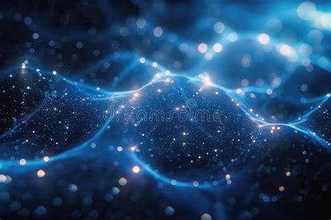 Blue Plexus Background Abstract Digital Network With Geometric Str Stock Illustration