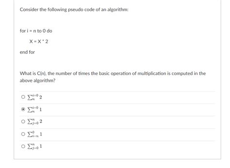 Solved Consider The Following Pseudo Code Of An Chegg