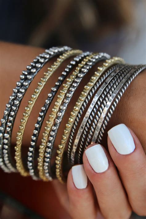 Stacking Bangles Stacking Bracelets One Sterling Silver